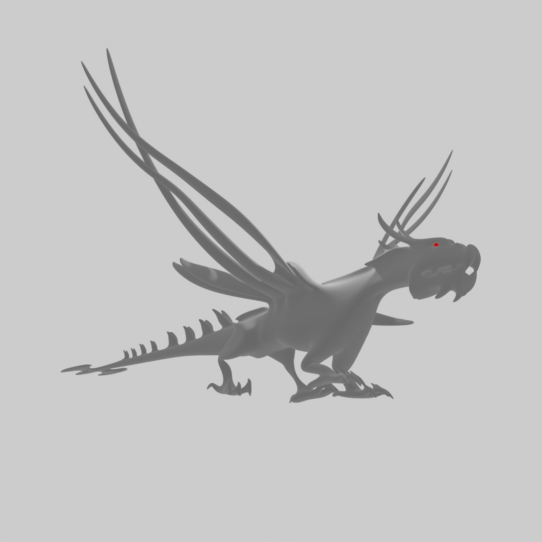 3D Grey Skeletal Dragon - TurboSquid 1773016
