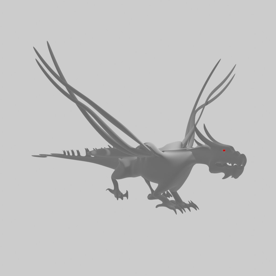 3D Grey Skeletal Dragon - TurboSquid 1773016