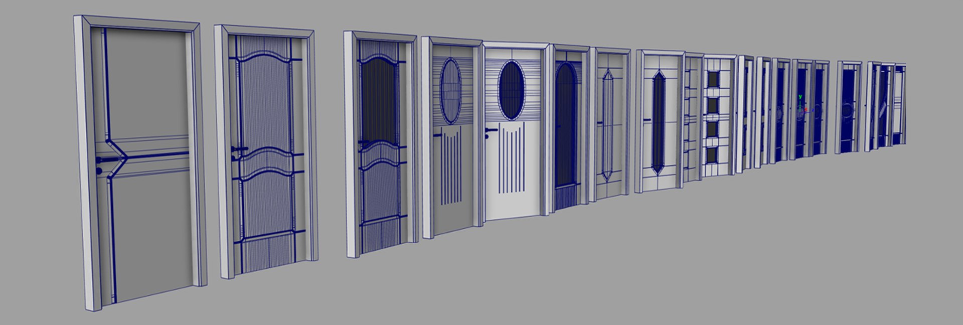 3d obj door set 21 pieces