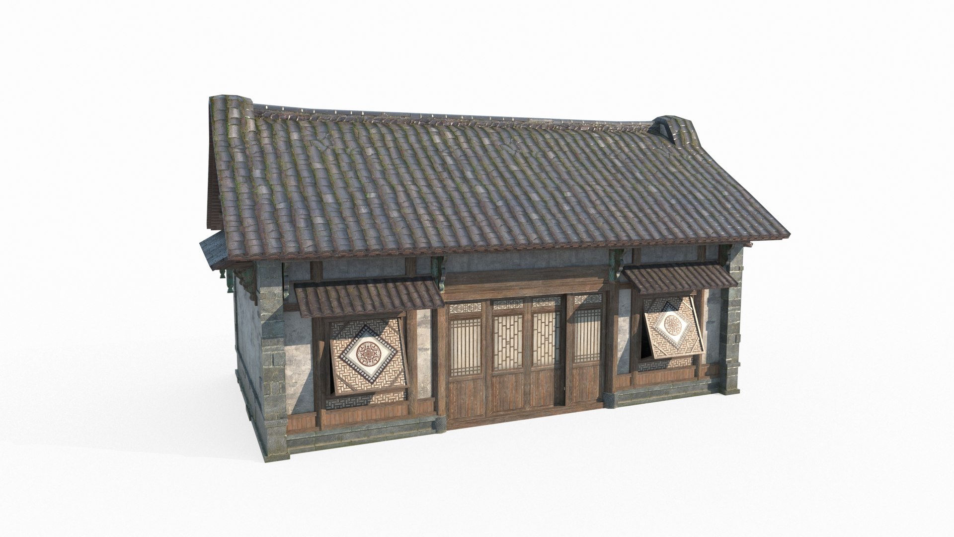 Asian ancient building brick house 3D - TurboSquid 2075257