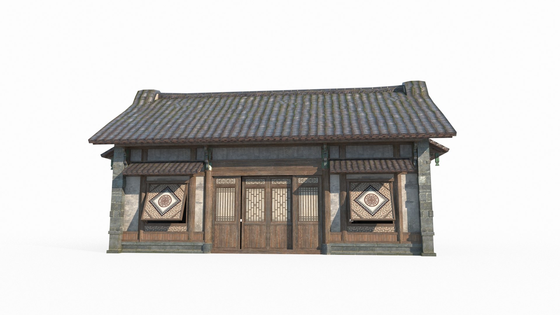 Asian ancient building brick house 3D - TurboSquid 2075257