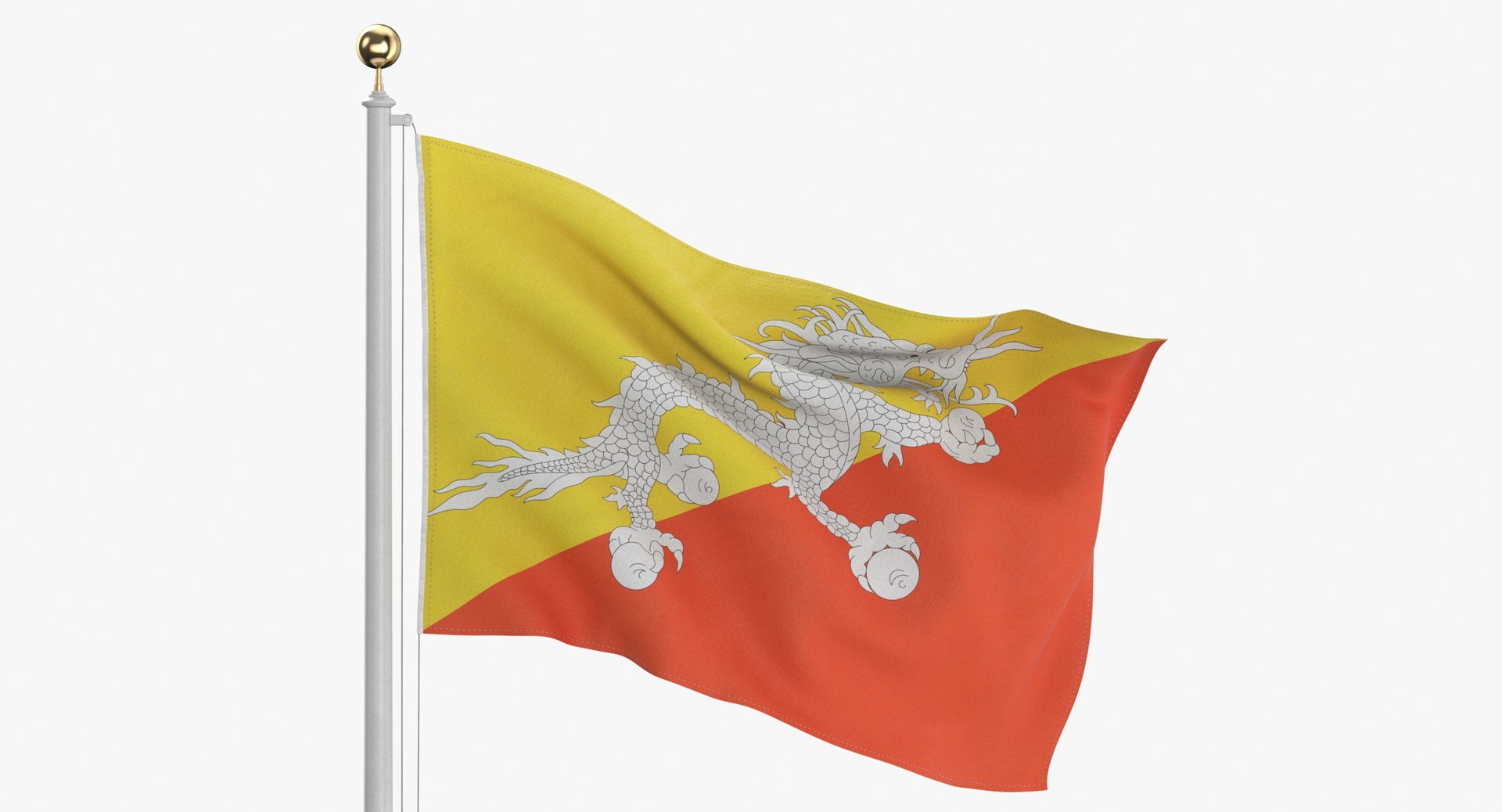 3D Flag Pole Bhutan Model - TurboSquid 1574475