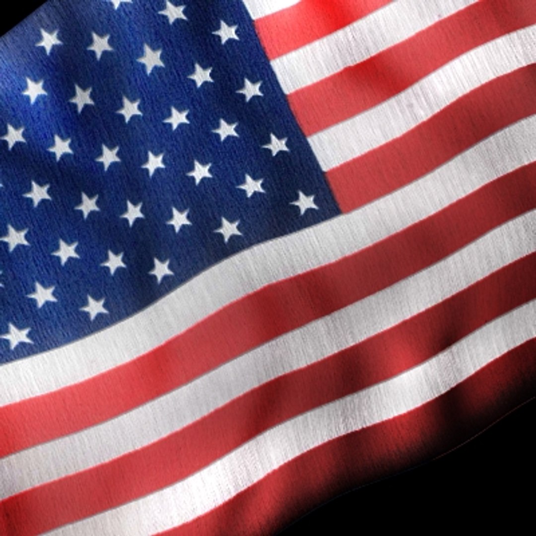 3d American Flag Model