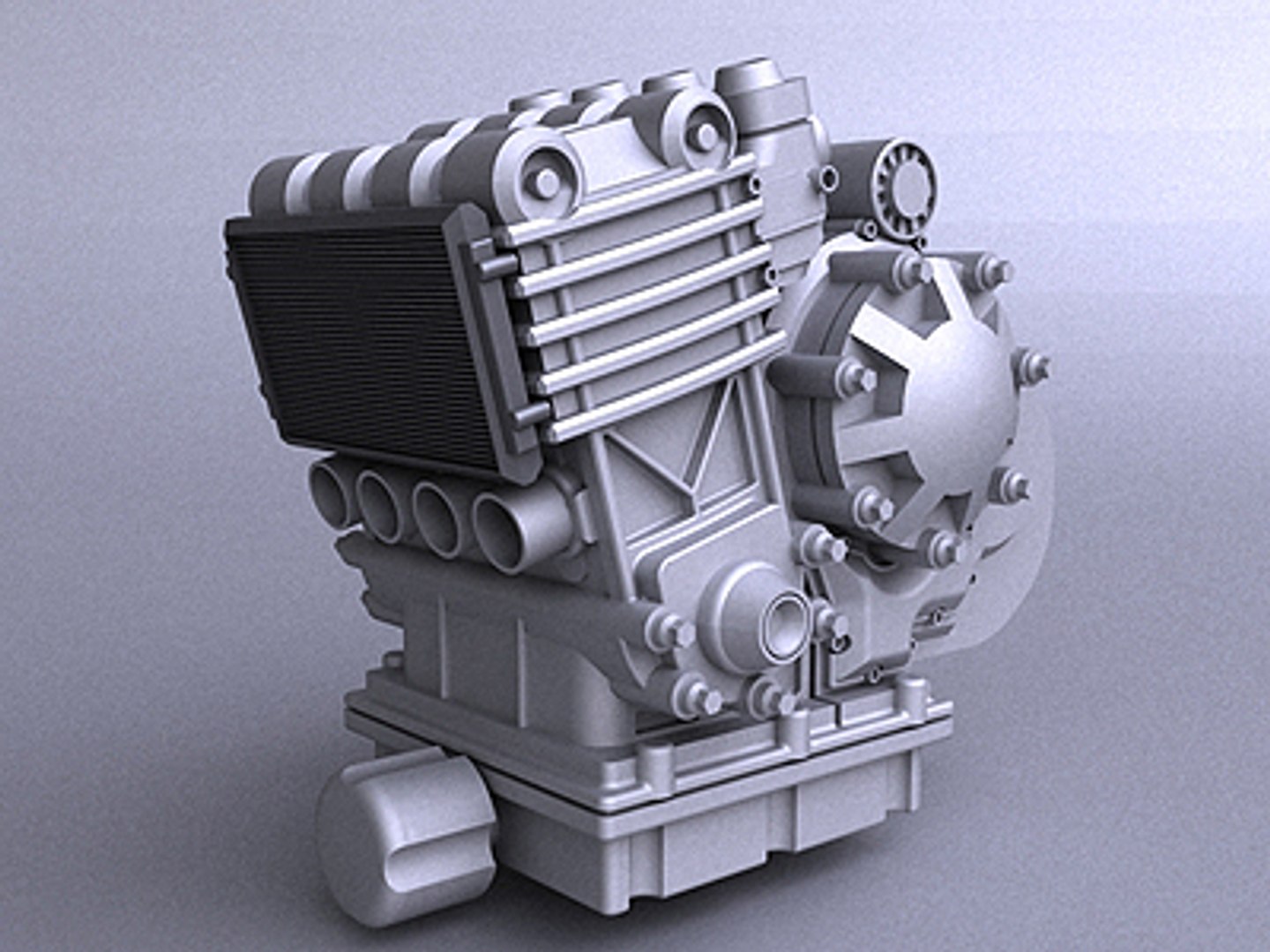 3d Sport Bike In-line 4 Cylinder