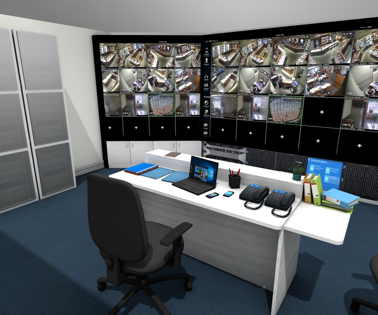 Surveillance Room 3d Model