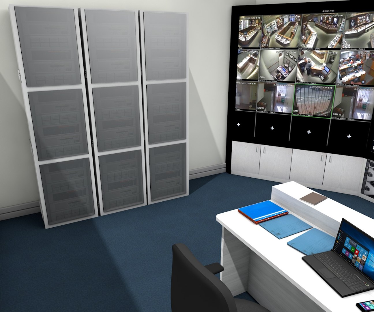 Surveillance Room 3d Model