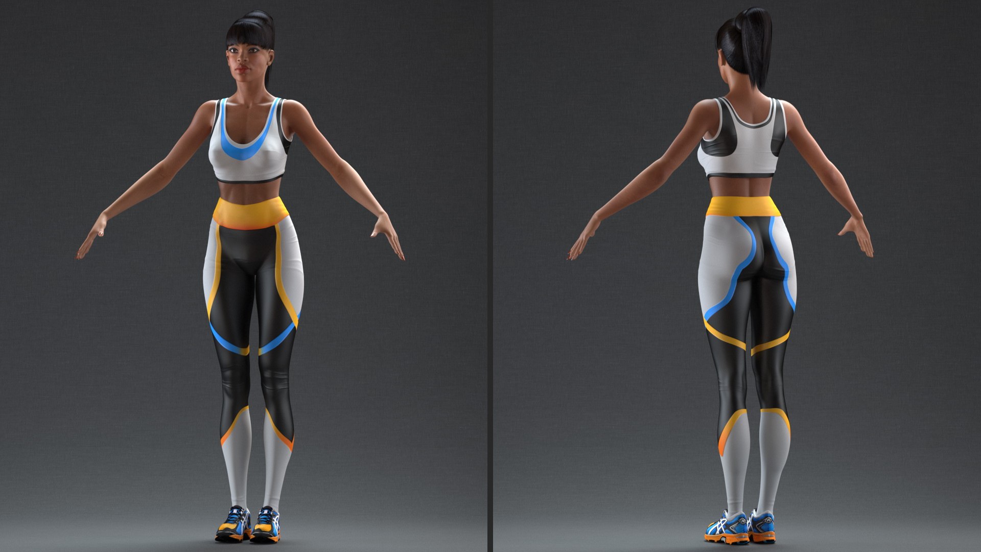 Light skin fitness woman rigged 3D model - TurboSquid 1664254