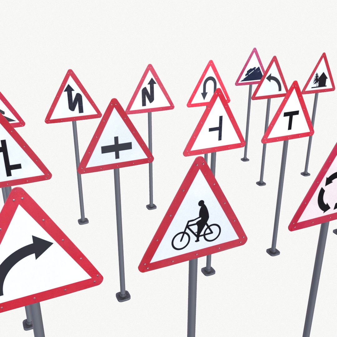 Road sign pack 3D model - TurboSquid 1414532