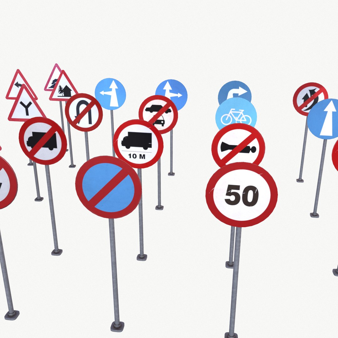 Road sign pack 3D model - TurboSquid 1414532