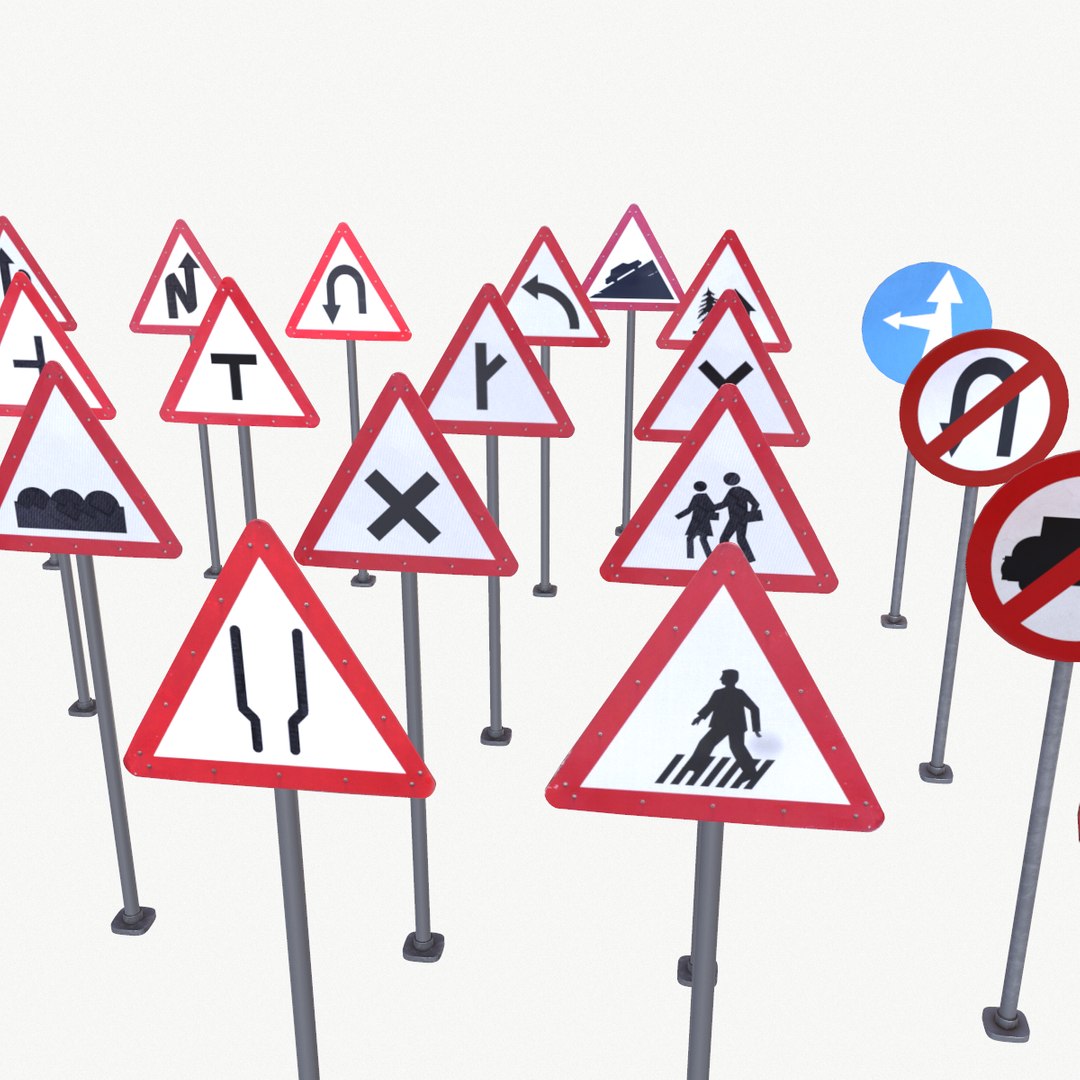 Road sign pack 3D model - TurboSquid 1414532