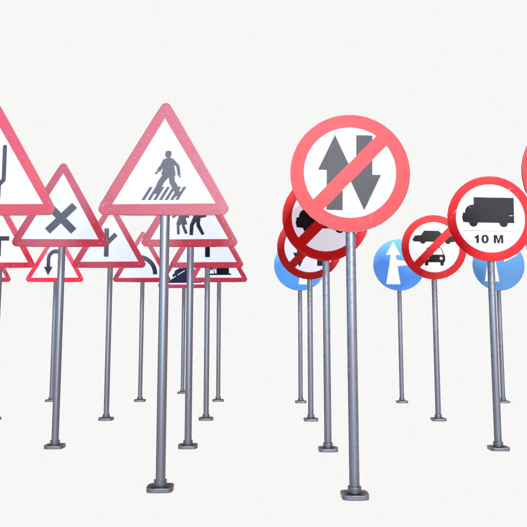 Road sign pack 3D model - TurboSquid 1414532