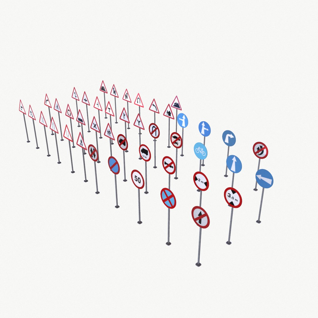 Road sign pack 3D model - TurboSquid 1414532