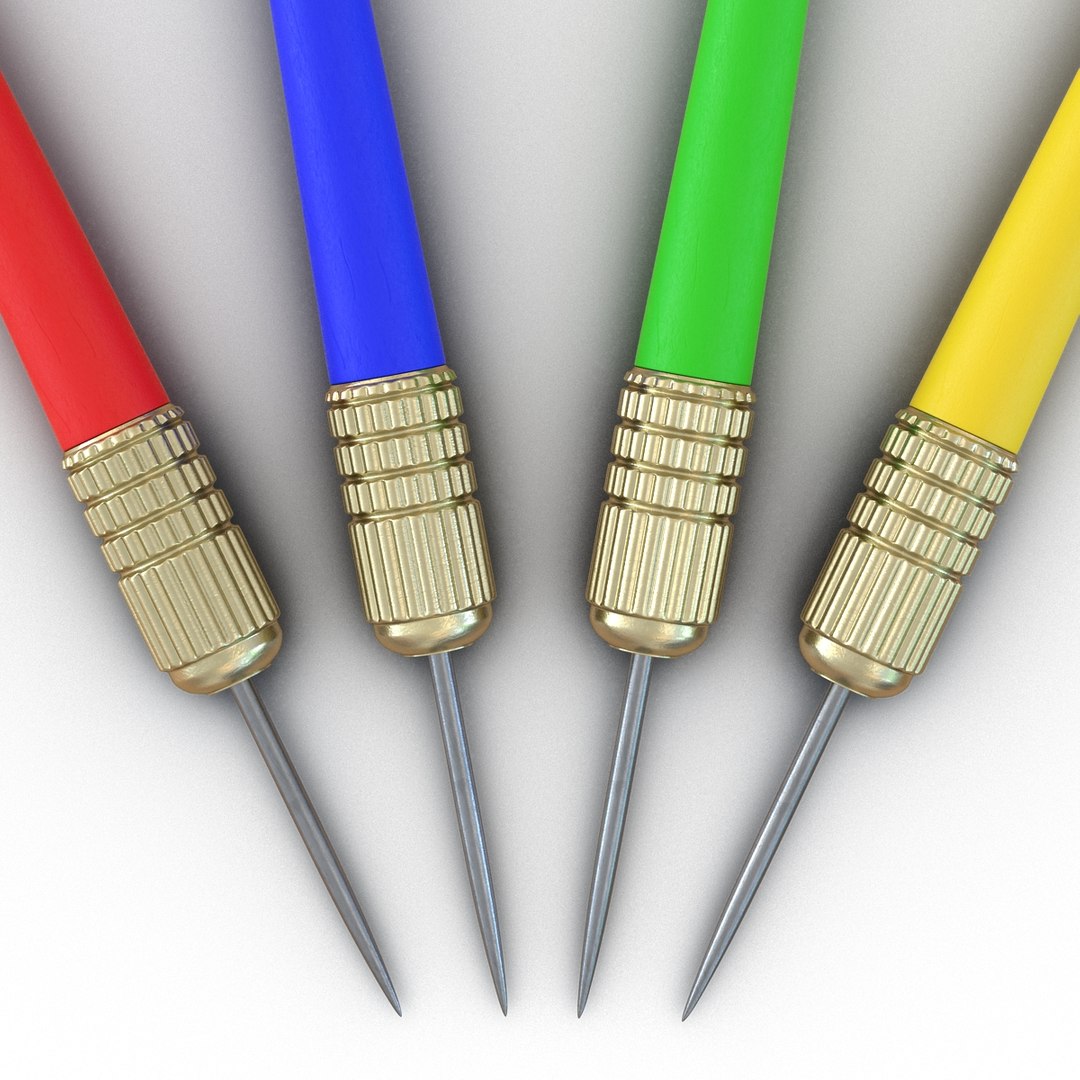 3d model dart needle 3 set