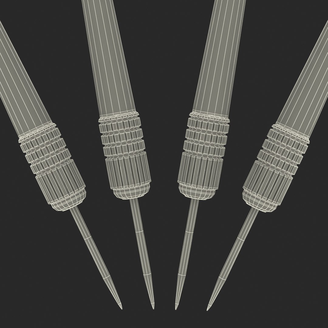 3d model dart needle 3 set