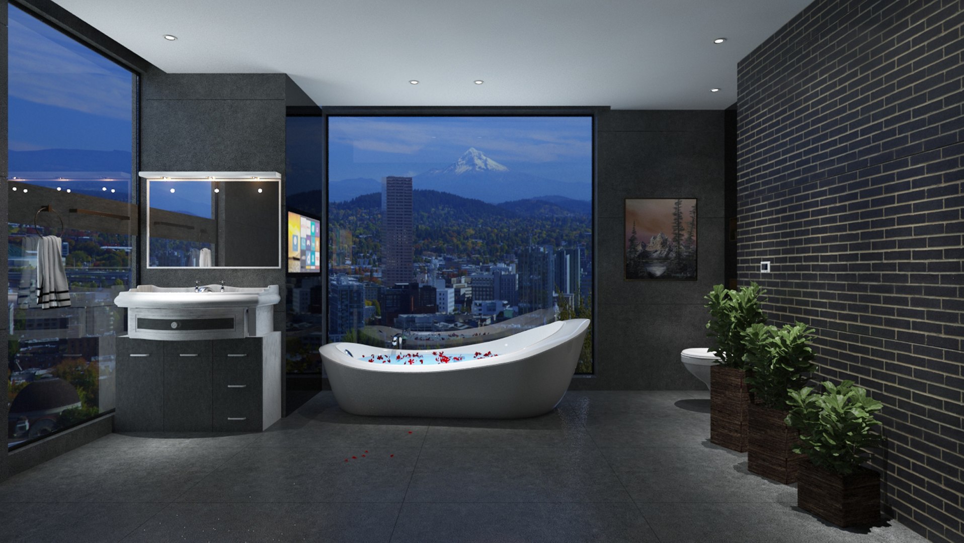 3D Realistic Bathroom Scene Model - TurboSquid 1601410
