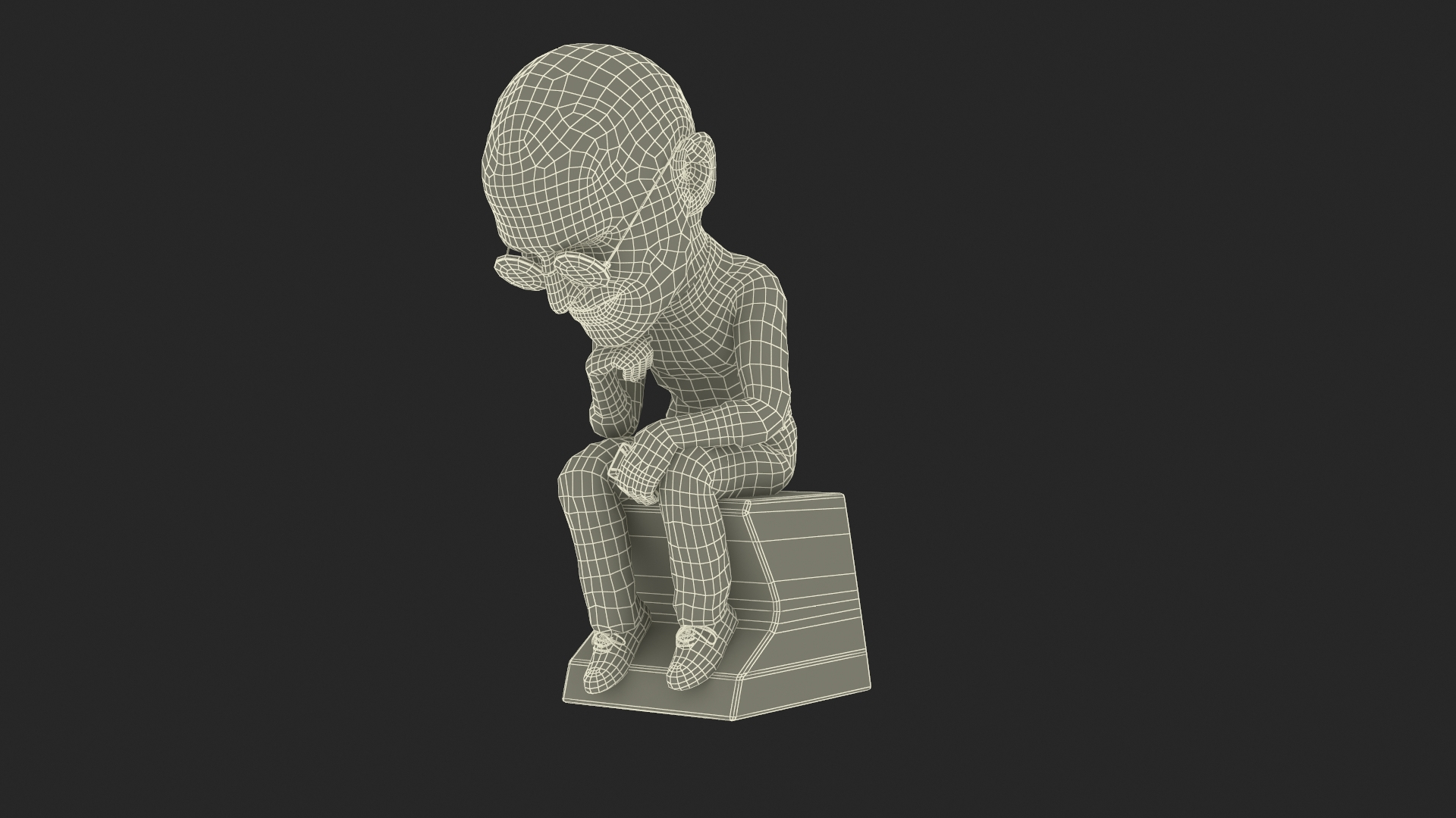 3D Steve Jobs Action Figure Thinker Pose For 3D Print Model ...