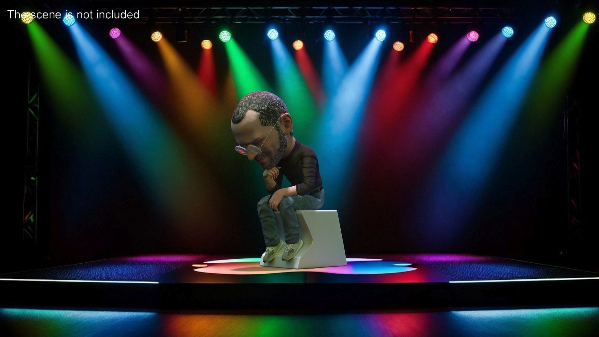 3D Steve Jobs Action Figure Thinker Pose For 3D Print Model ...