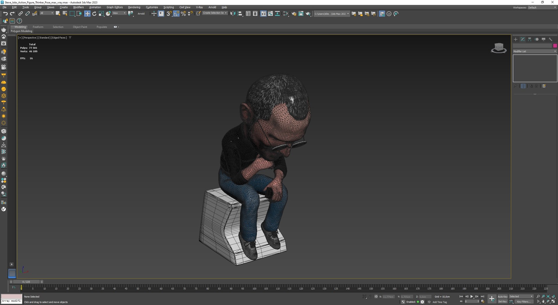 3D Steve Jobs Action Figure Thinker Pose For 3D Print Model ...