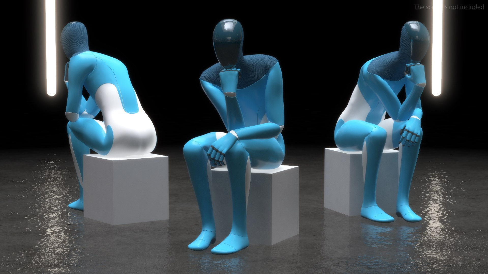 3D Robotic Humanoid Thinker Pose Model - TurboSquid 1807071