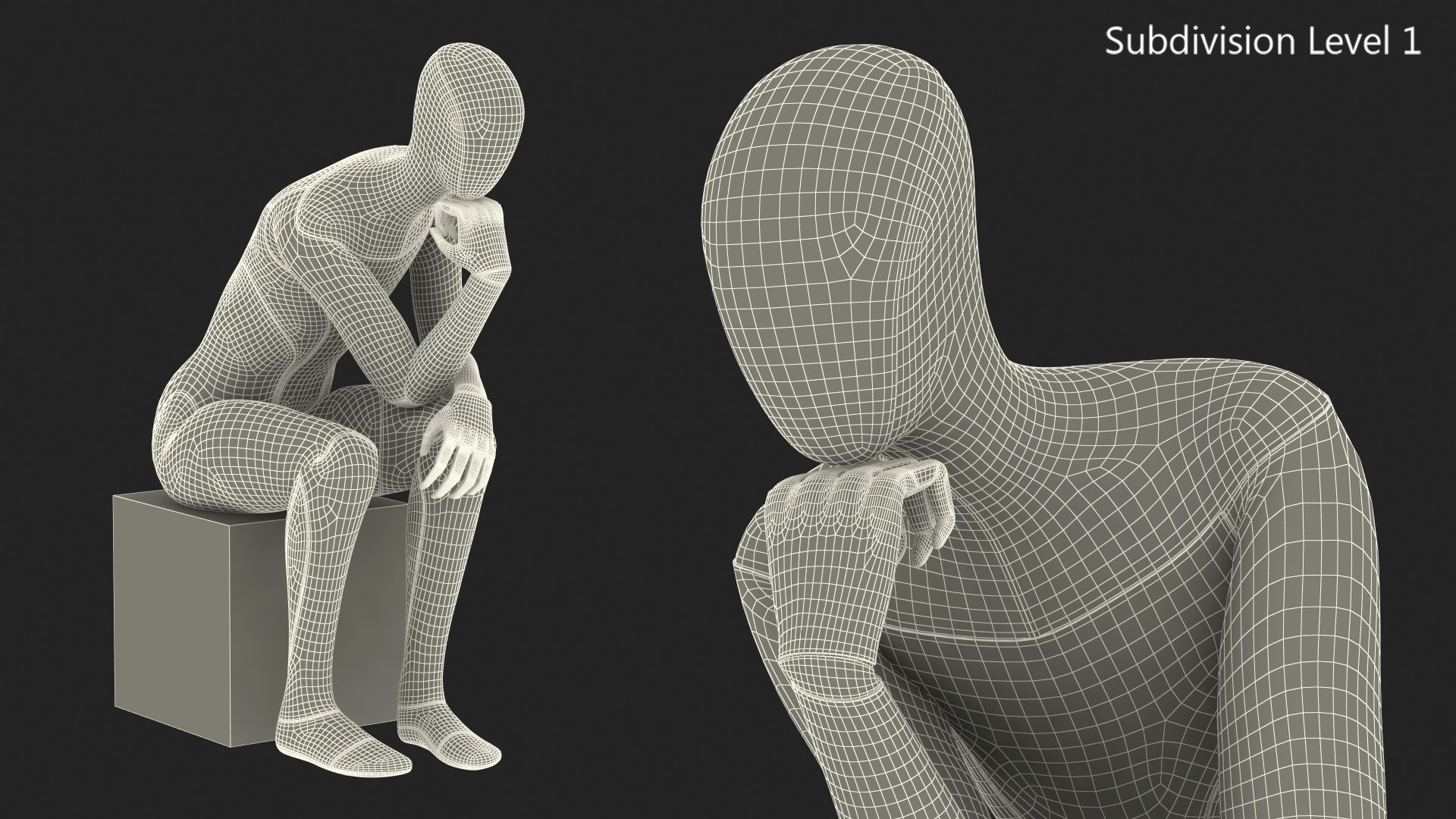3D Robotic Humanoid Thinker Pose model - TurboSquid 1807071