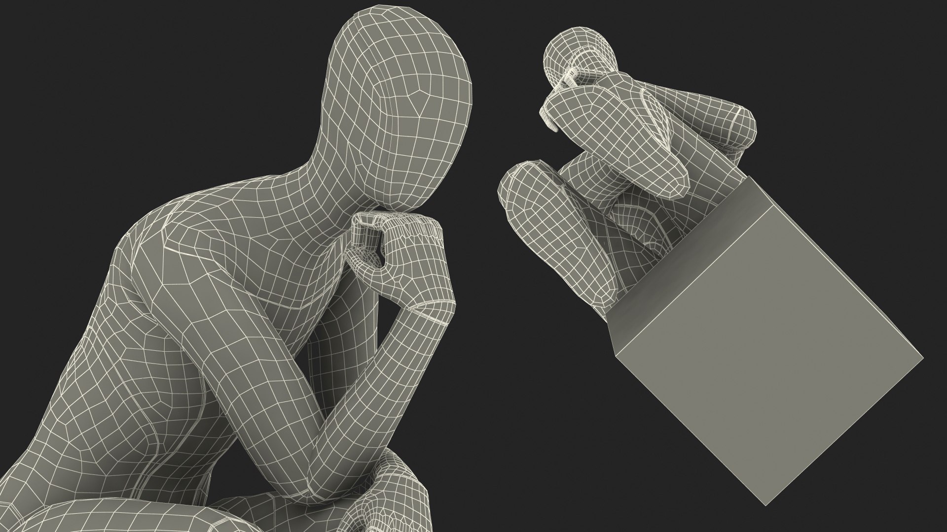 3D Robotic Humanoid Thinker Pose model - TurboSquid 1807071