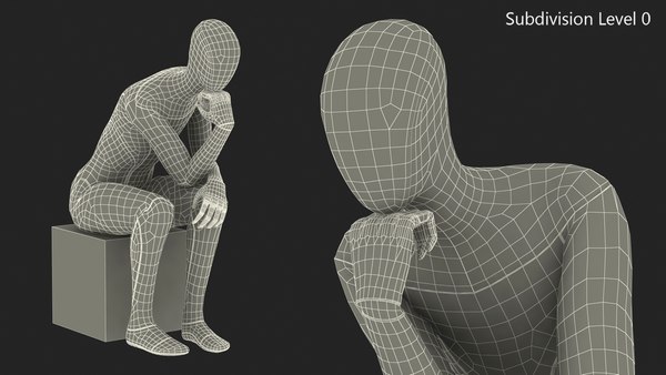 3D Robotic Humanoid Thinker Pose model - TurboSquid 1807071