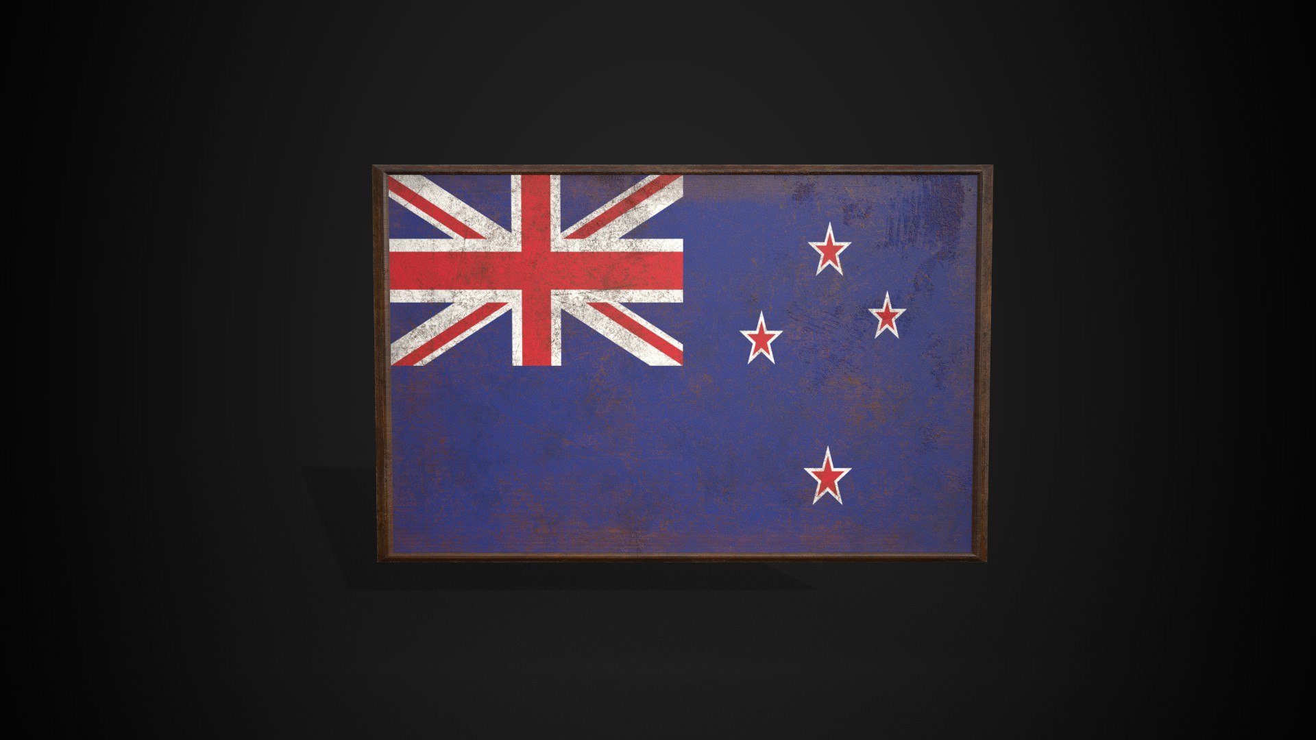 3D Old Picture Frame With New Zealand Flag - Game Ready PBR Low-poly 3D ...