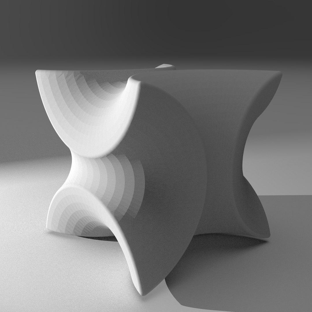 3D Concave Cube Sculpture Parametric 3D Printable Abstract Form ...