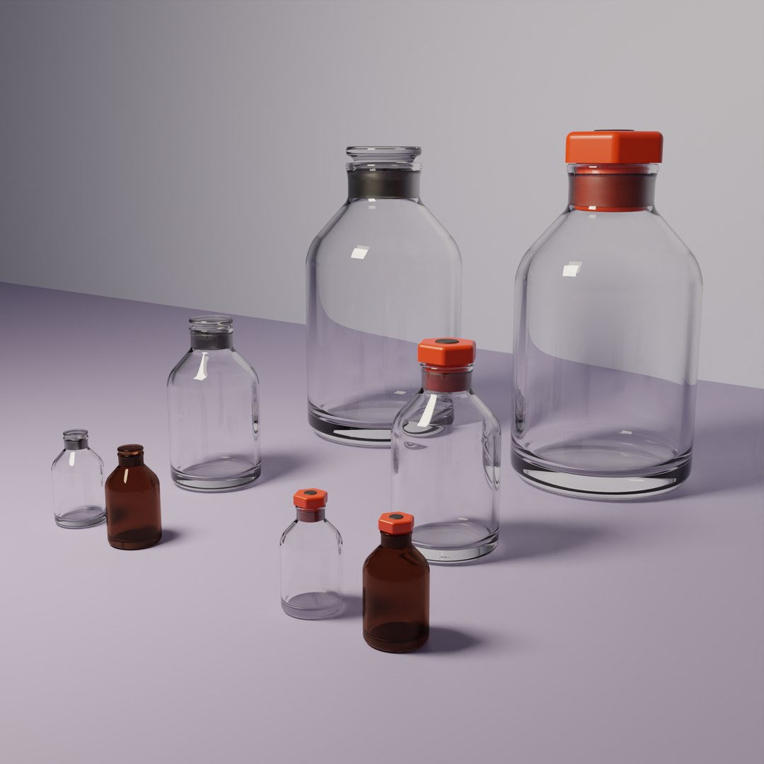 3D Model Glass Laboratory Reagent Bottles - TurboSquid 1629741