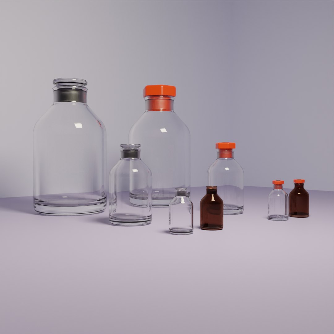 3D Model Glass Laboratory Reagent Bottles - TurboSquid 1629741