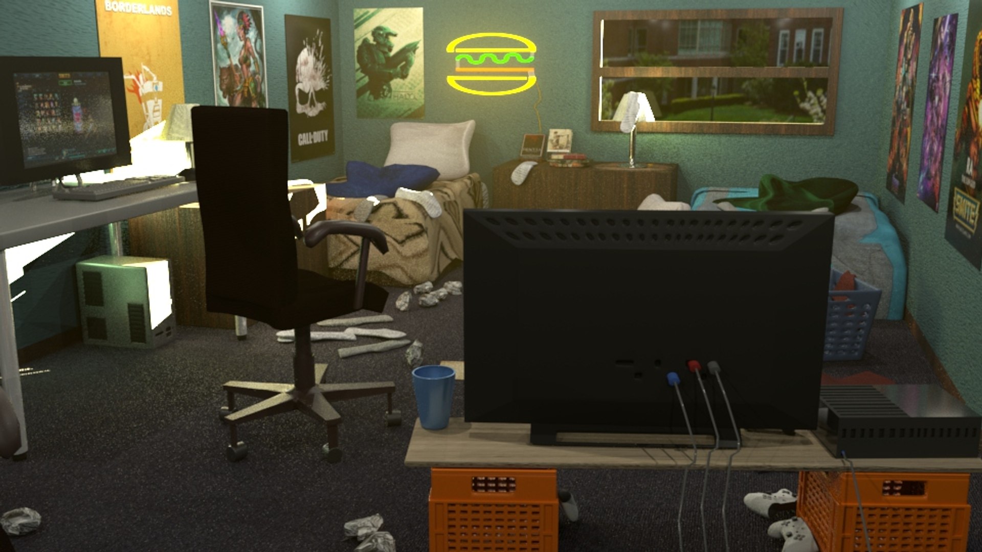 Dorm Room 3D Model - TurboSquid 1646401