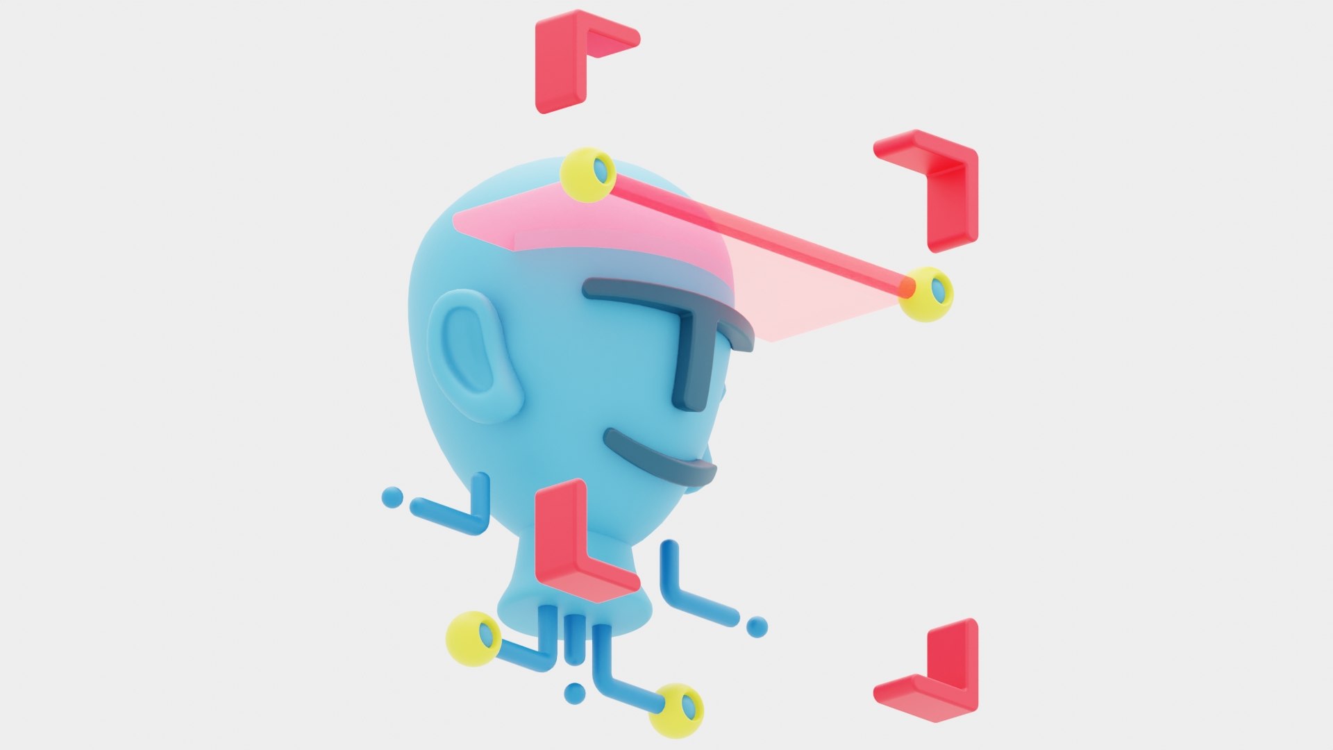 A Face Recognition Icon Represented By A Head Being Scanned 3D Model ...