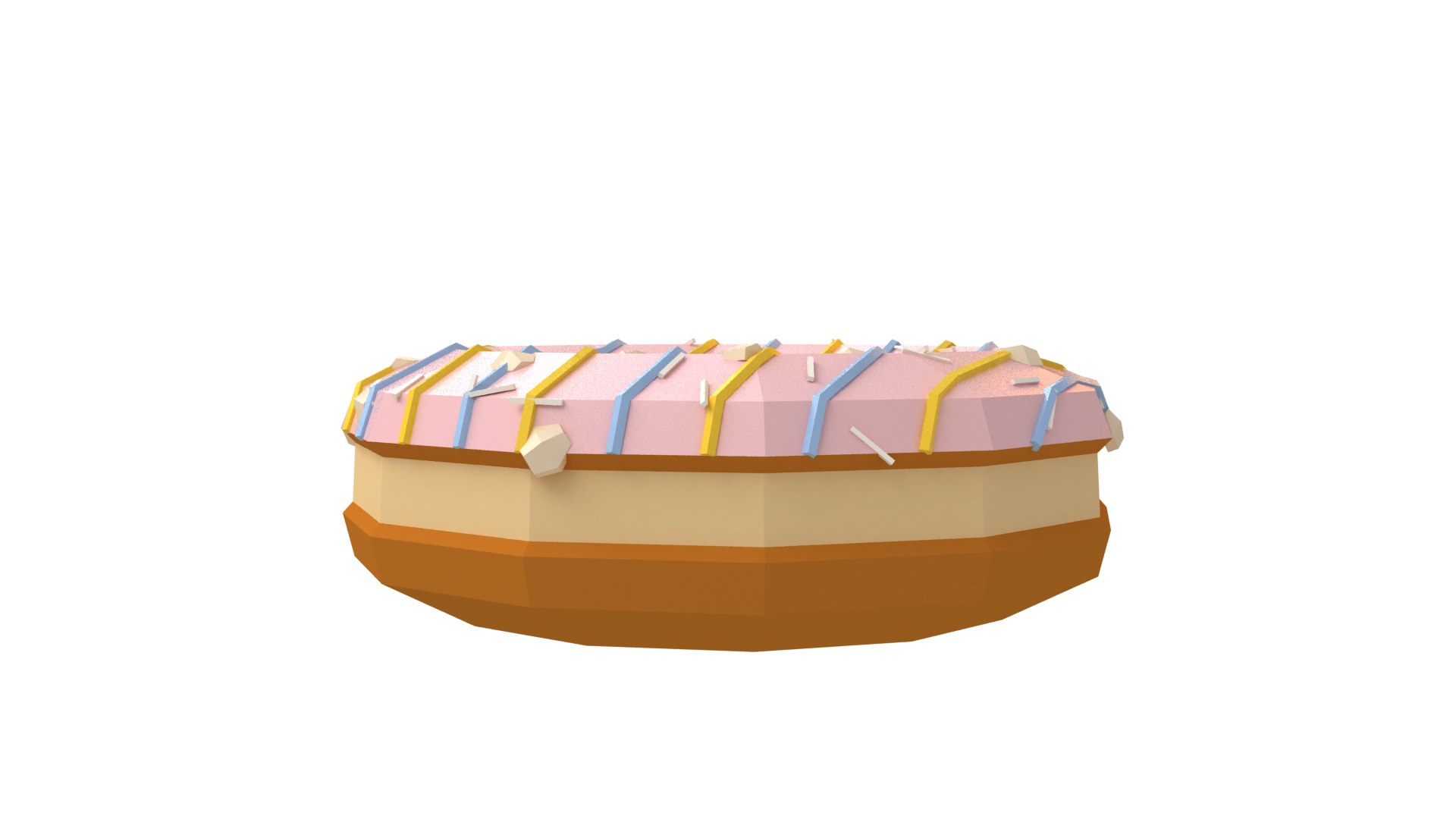Low Poly Cartoon Donut 03 3D Model - TurboSquid 2030596
