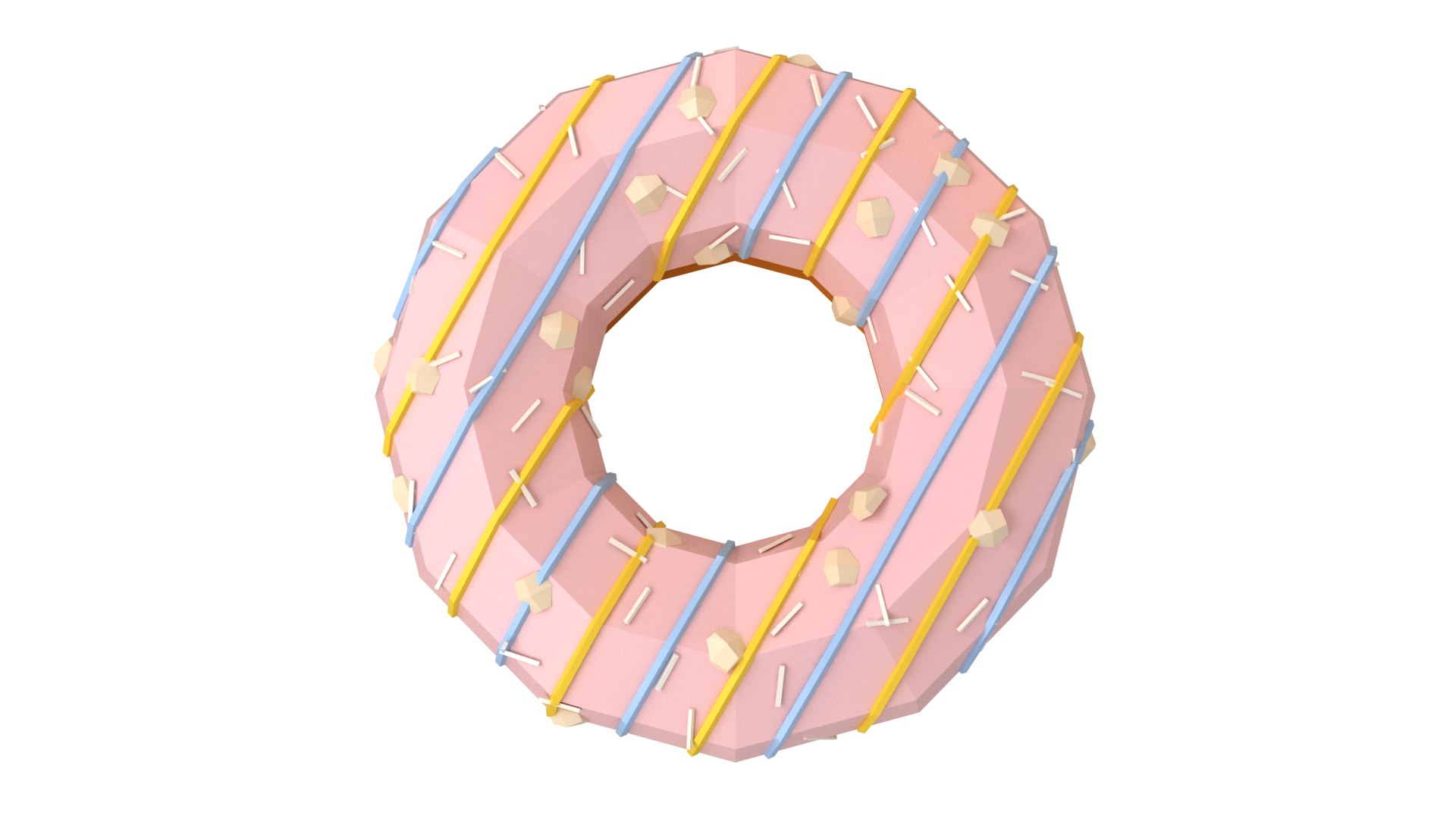 Low Poly Cartoon Donut 03 3D Model - TurboSquid 2030596