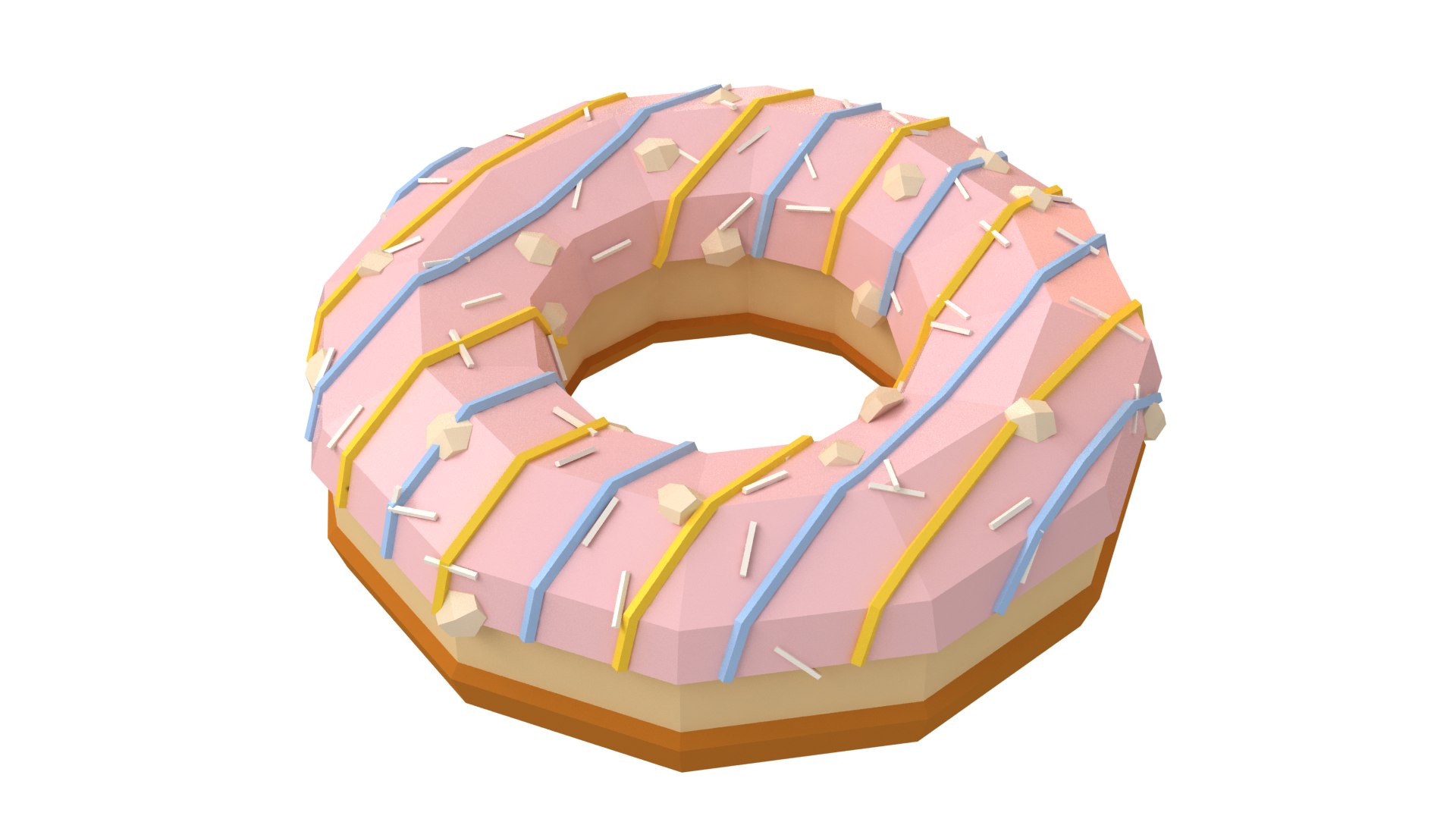 Low Poly Cartoon Donut 03 3D Model - TurboSquid 2030596