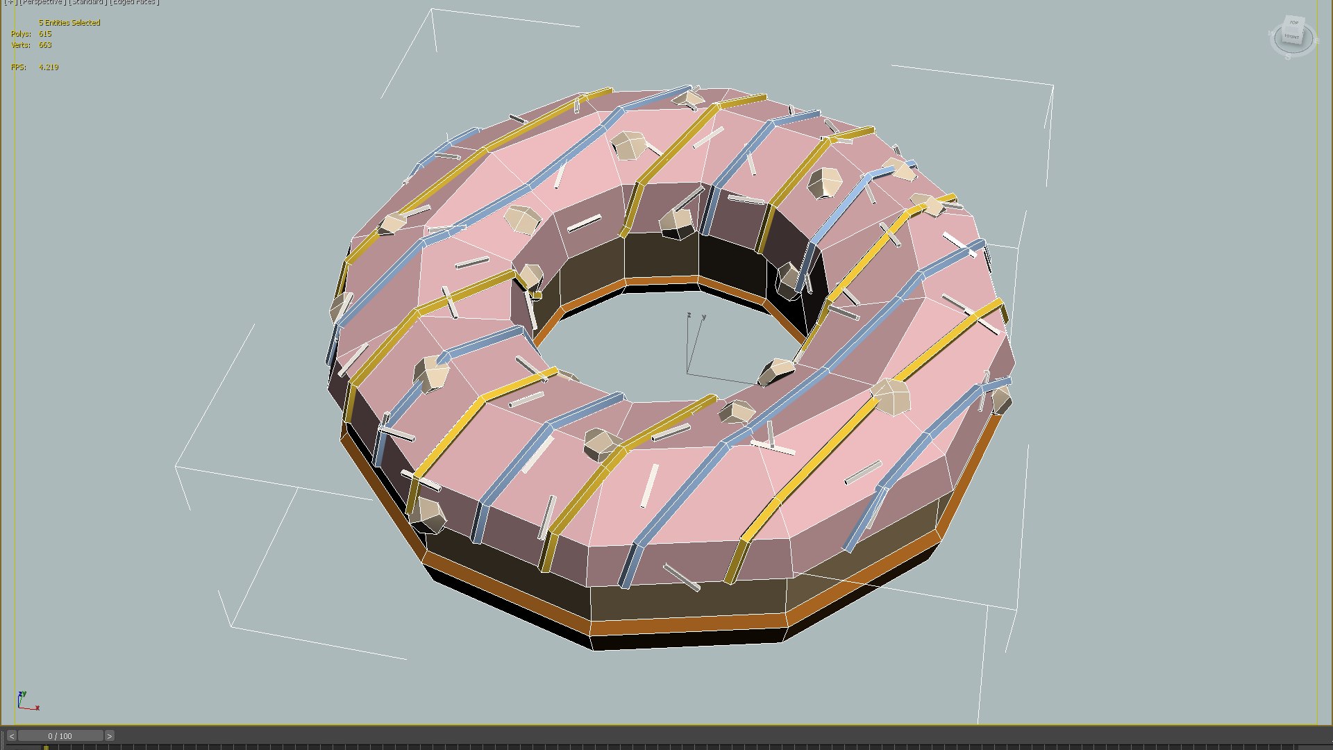 Low Poly Cartoon Donut 03 3D Model - TurboSquid 2030596