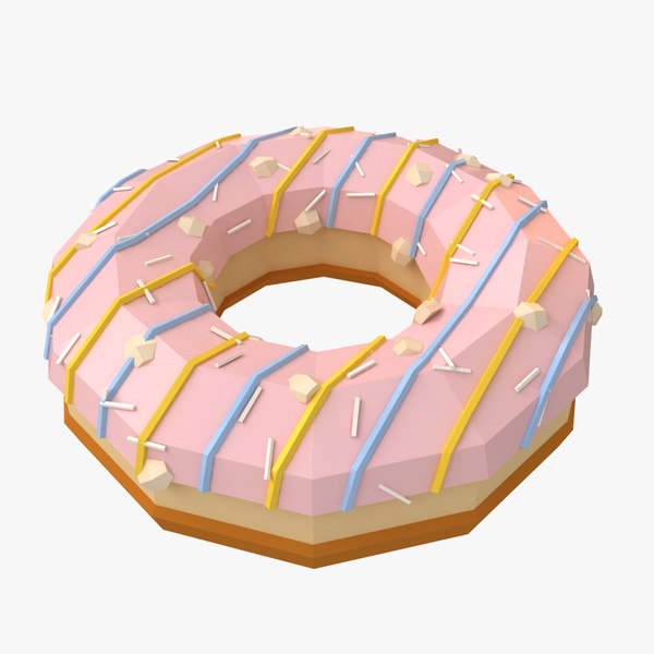 Low poly cartoon donut 03 3D model - TurboSquid 2030596