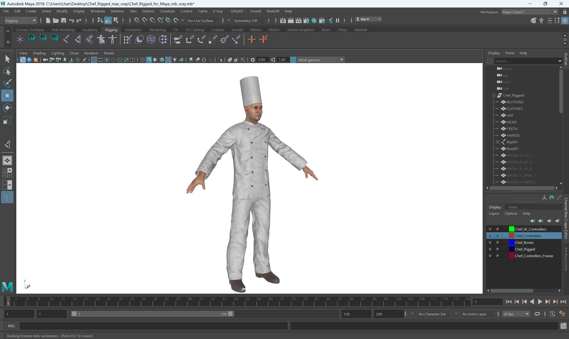 Chef Rigged For Maya 3D Model - TurboSquid 2349976