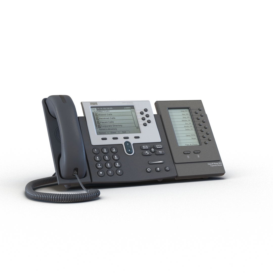 Cisco Unified IP Phone 7961G 및 확장 모듈 3D 모델 - TurboSquid 1037342