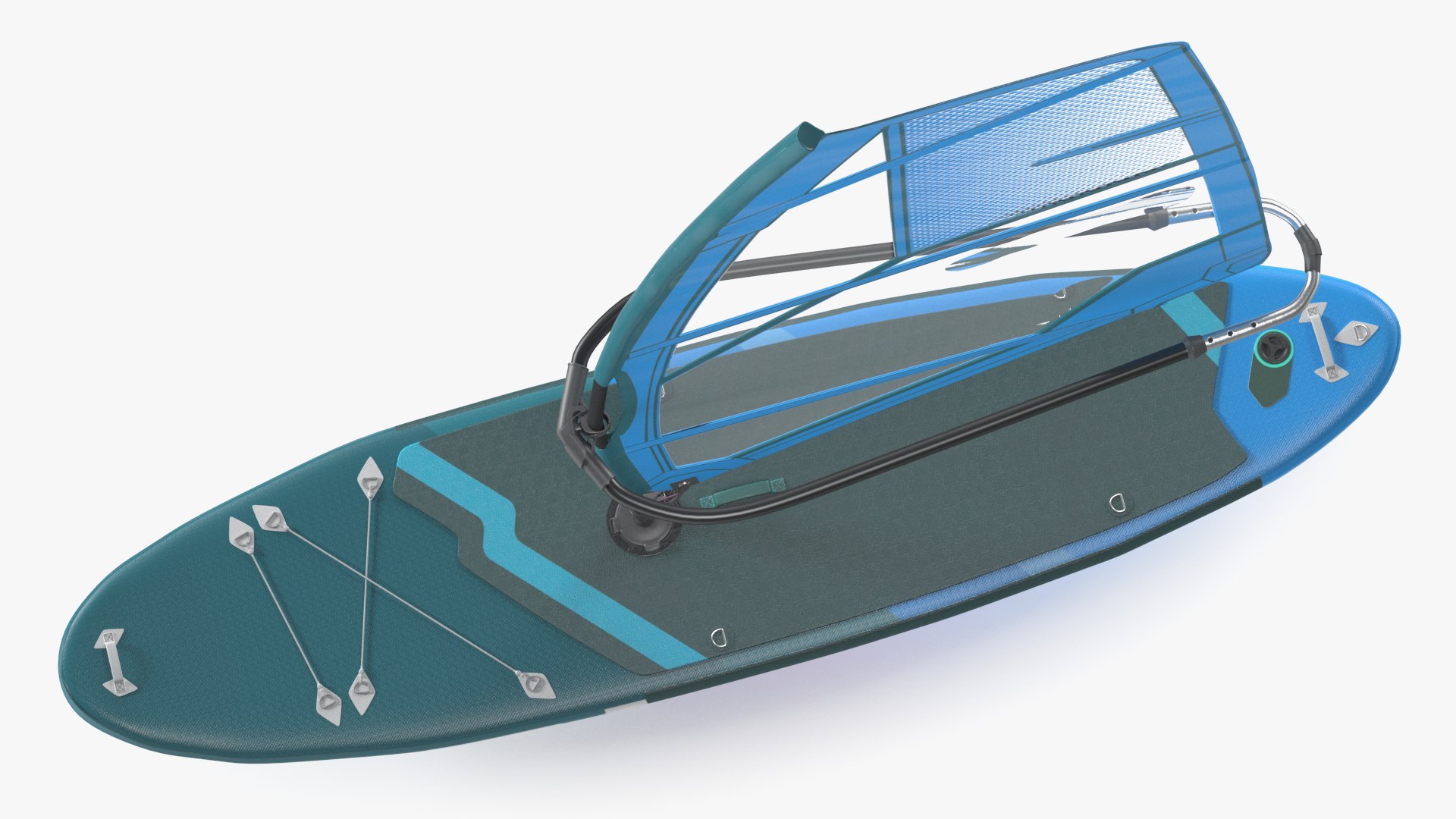Inflatable Windsurf SUP with Sail Blue model - TurboSquid 2063015