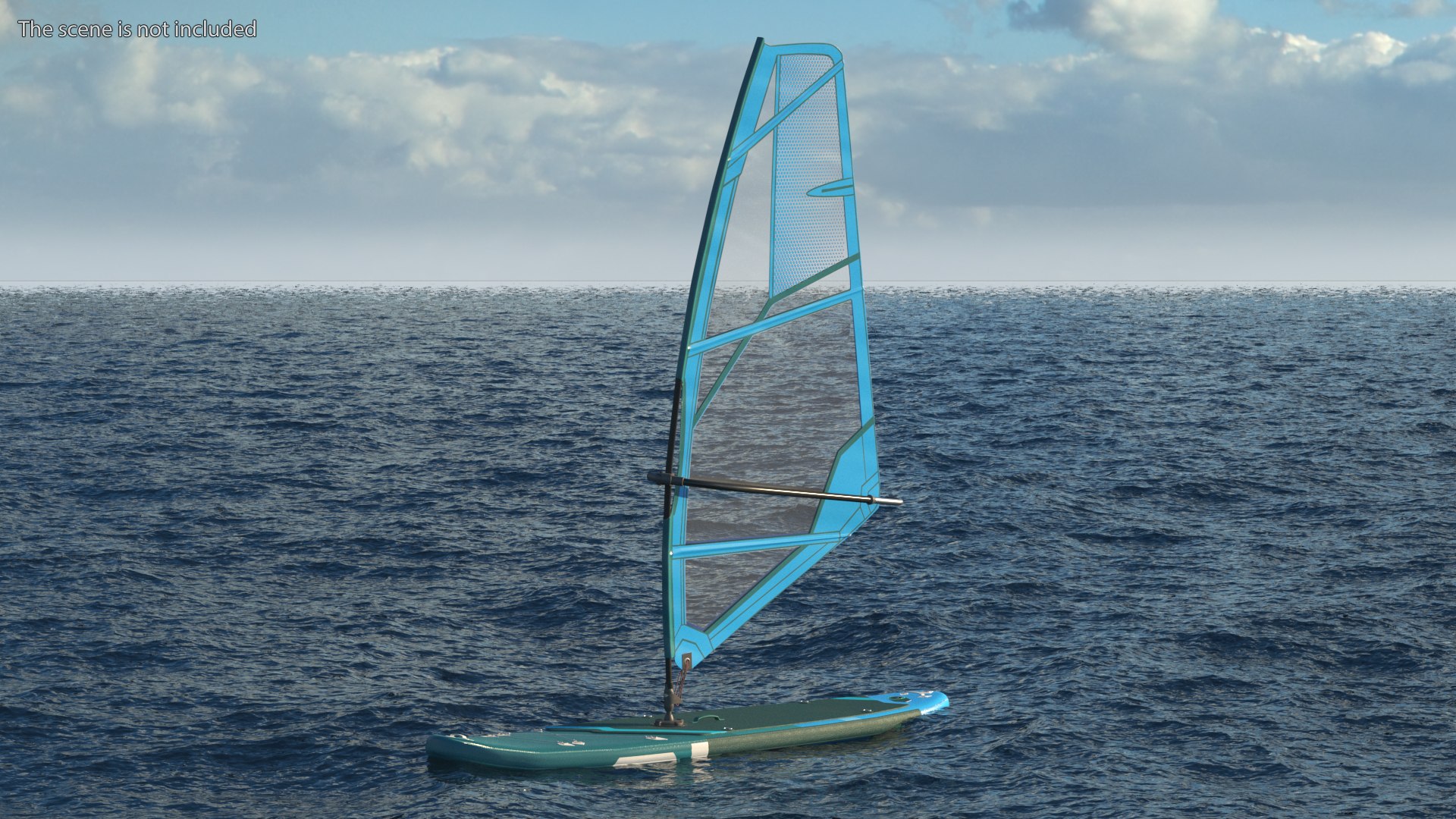 Inflatable Windsurf SUP with Sail Blue model - TurboSquid 2063015
