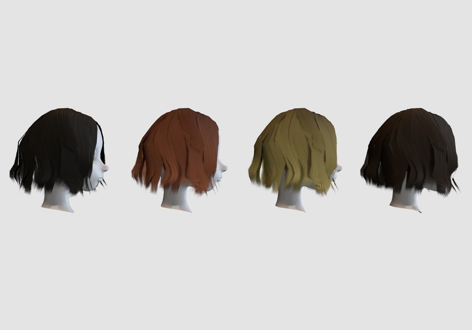 Hairstyle in 4 colors 3D model - TurboSquid 1899401