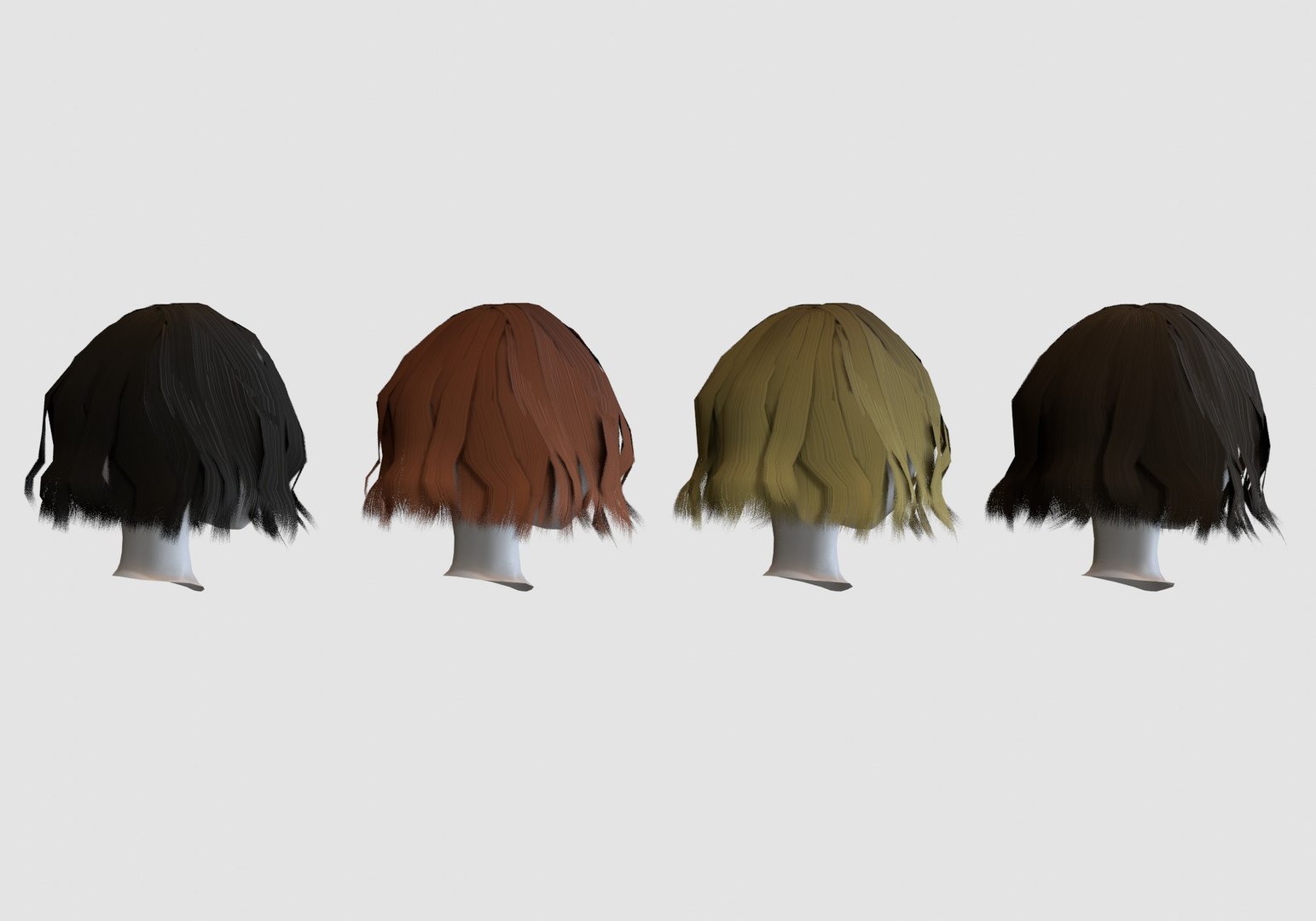Hairstyle in 4 colors 3D model - TurboSquid 1899401