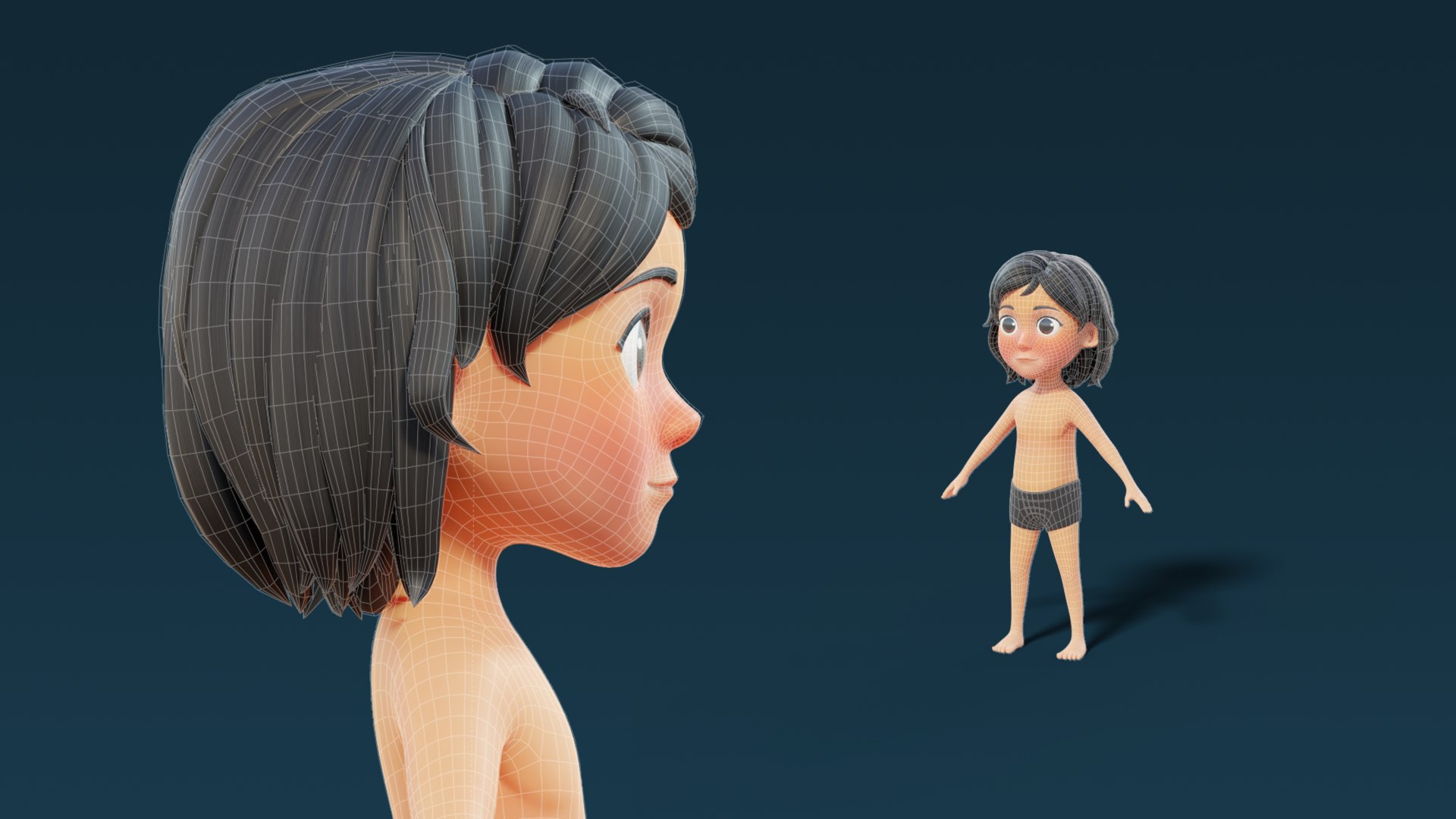 3D Cartoon Base Mesh Kid Child Female Model - TurboSquid 2238254