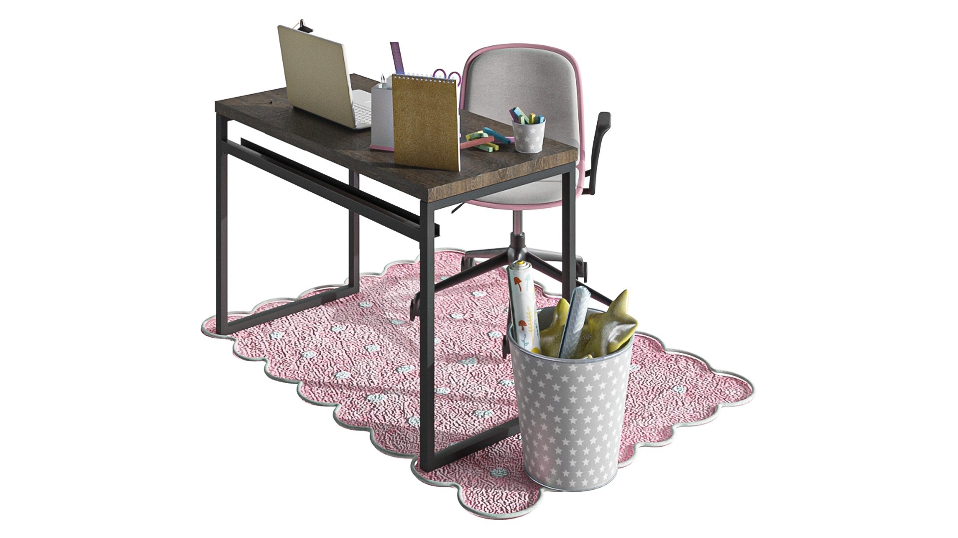 3D Office Desk Model - TurboSquid 2216498