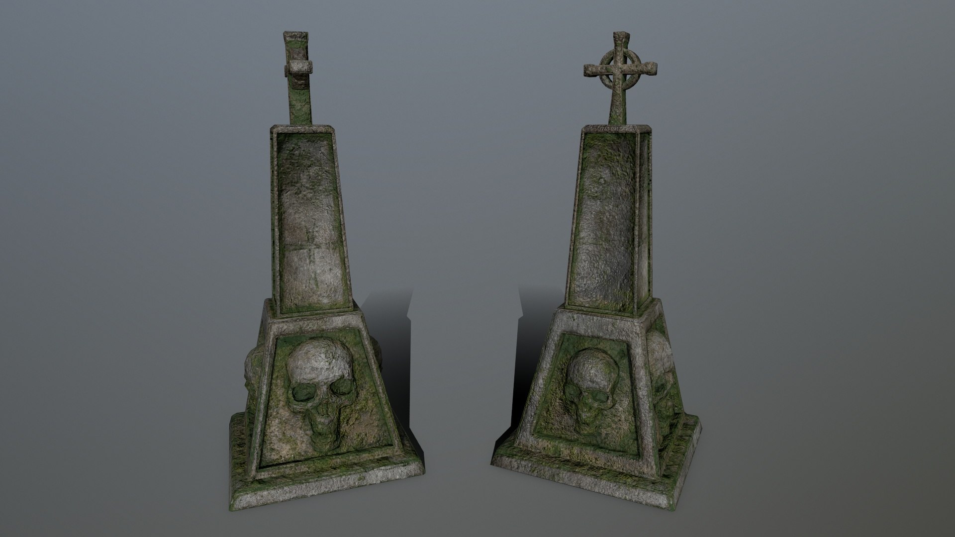 3D Skull Tombstone Model - TurboSquid 1618298