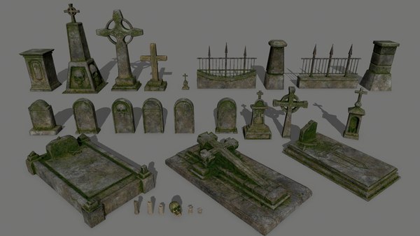 3d stone grave gravestone