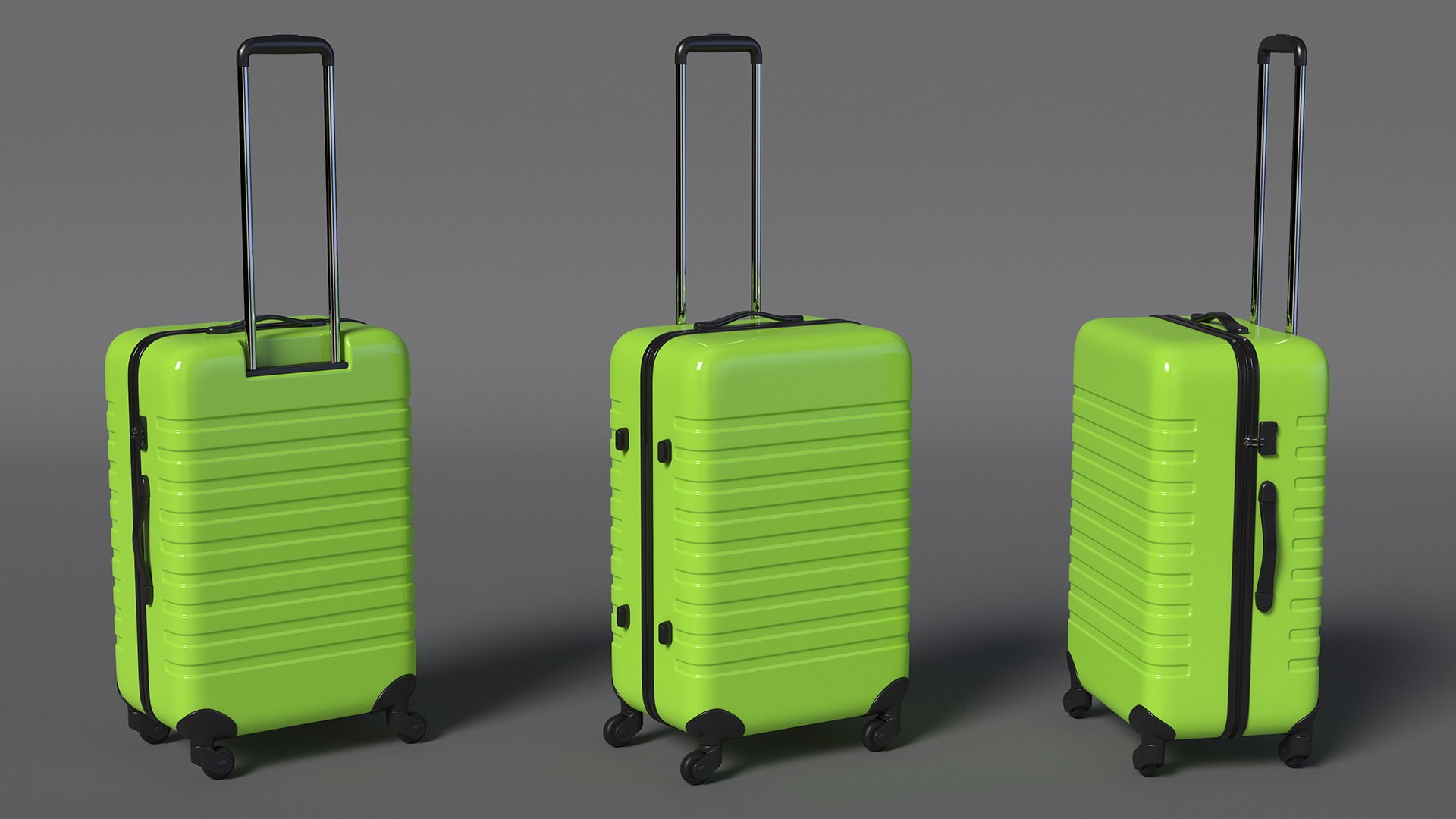 3D Hard Shell Travel Suitcase With Extendable Handle Model - TurboSquid ...