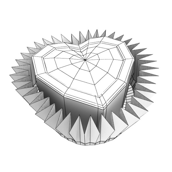 3d heart box 8 chocolates model