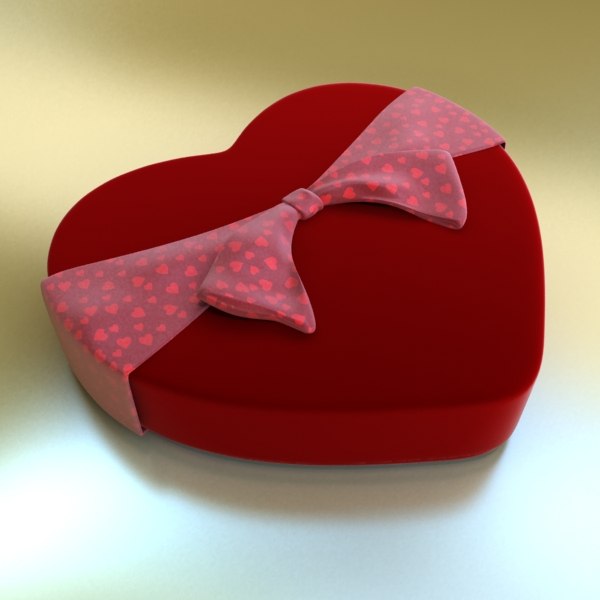 3d heart box 8 chocolates model